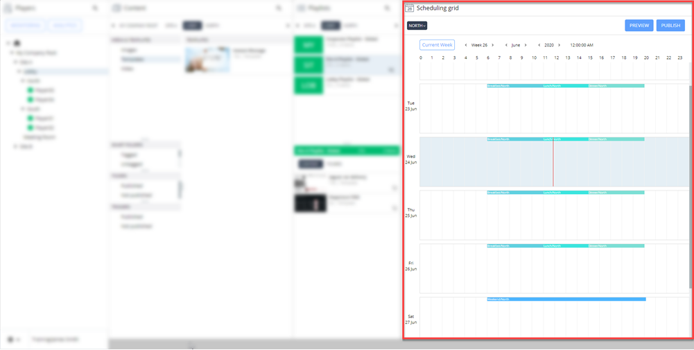 The Scheduling grid layout