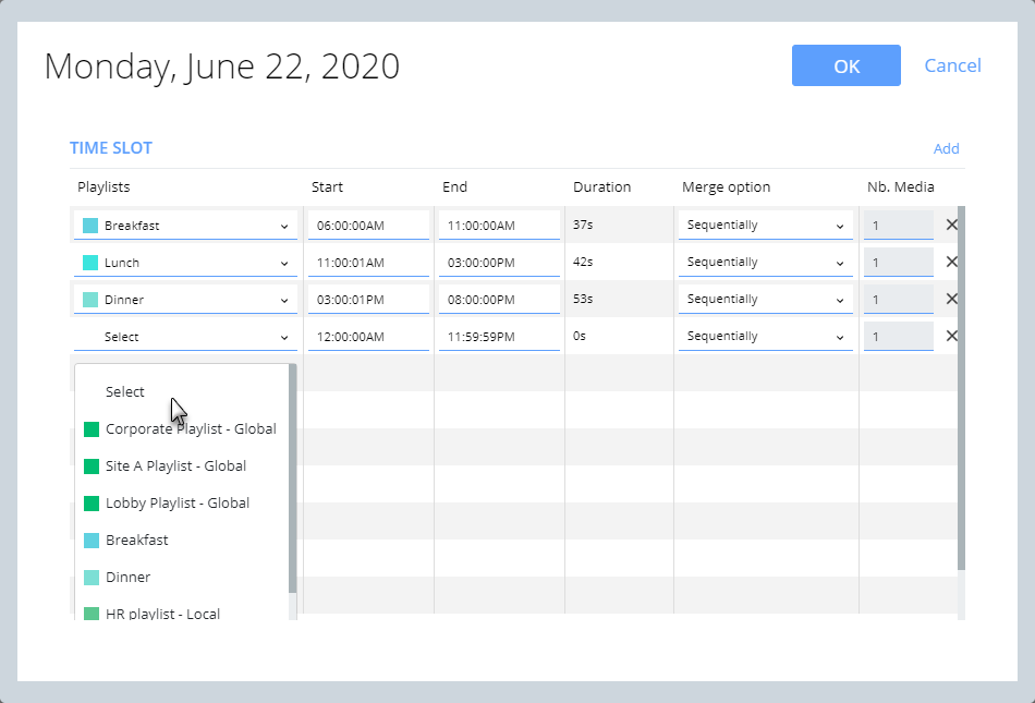 The Scheduling grid layout