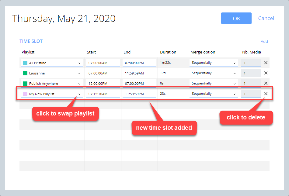 Scheduling a Playlist