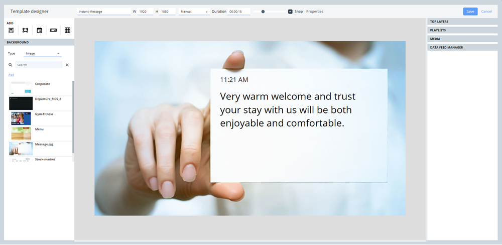 Template Designer tour
