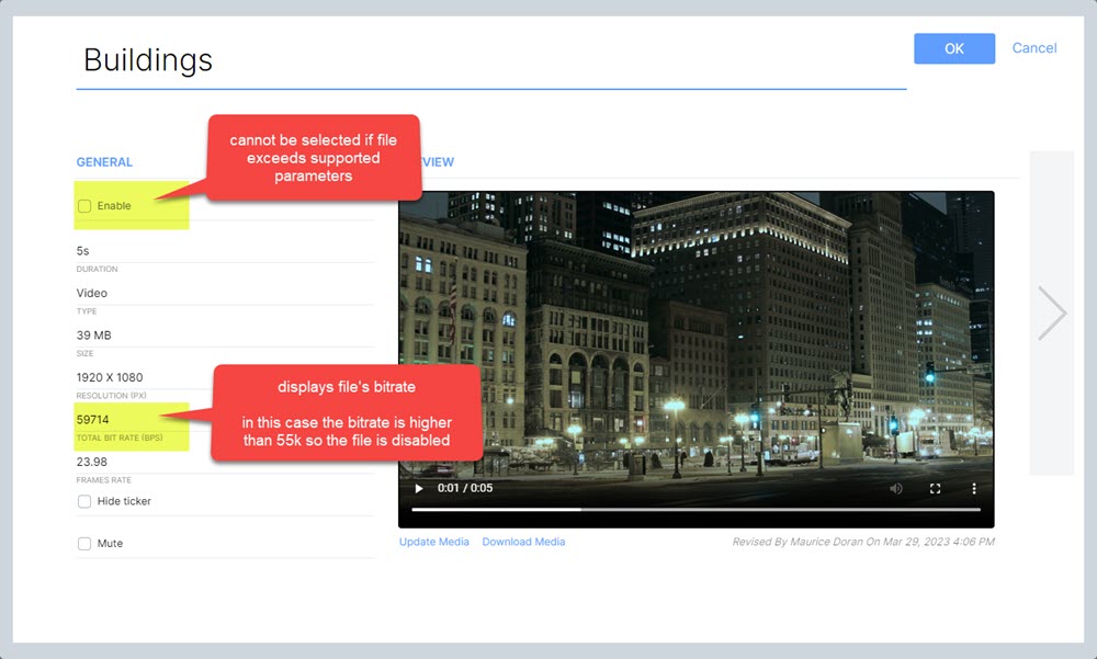 Additional Video Specifications